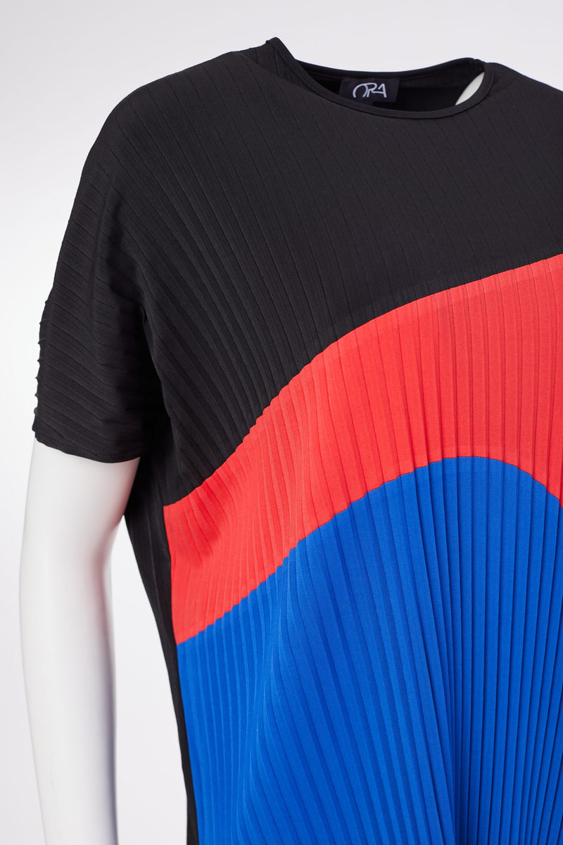 Ora Colour Block Pleated Top – Dervans Fashions